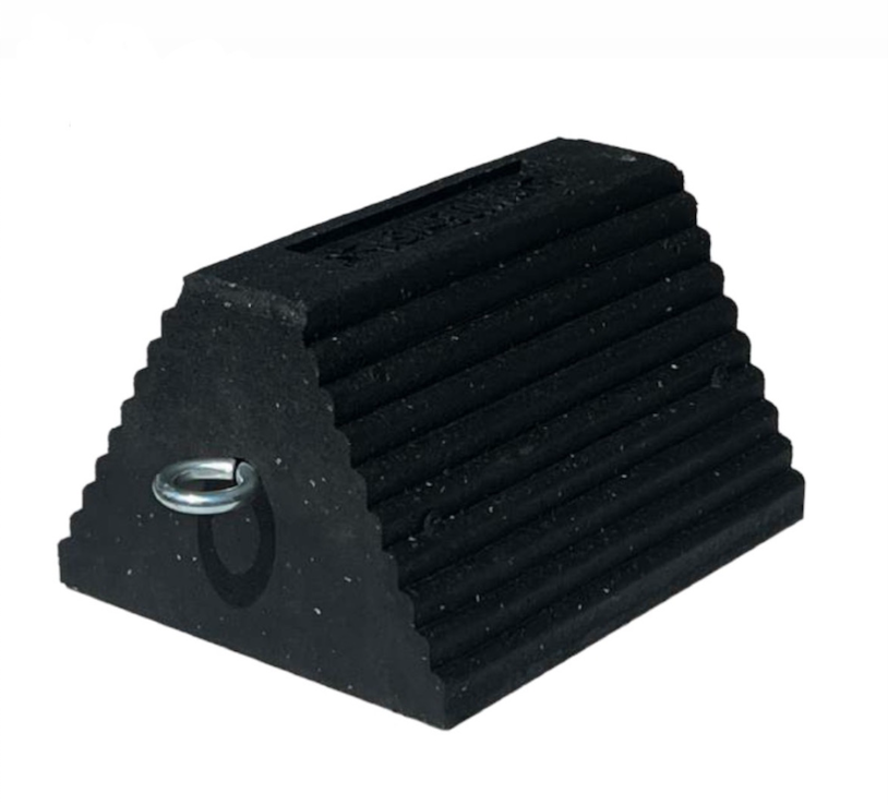 Rubber Wheel Chock With Eyebolt 6″H | WFR Wholesale Fire & Rescue
