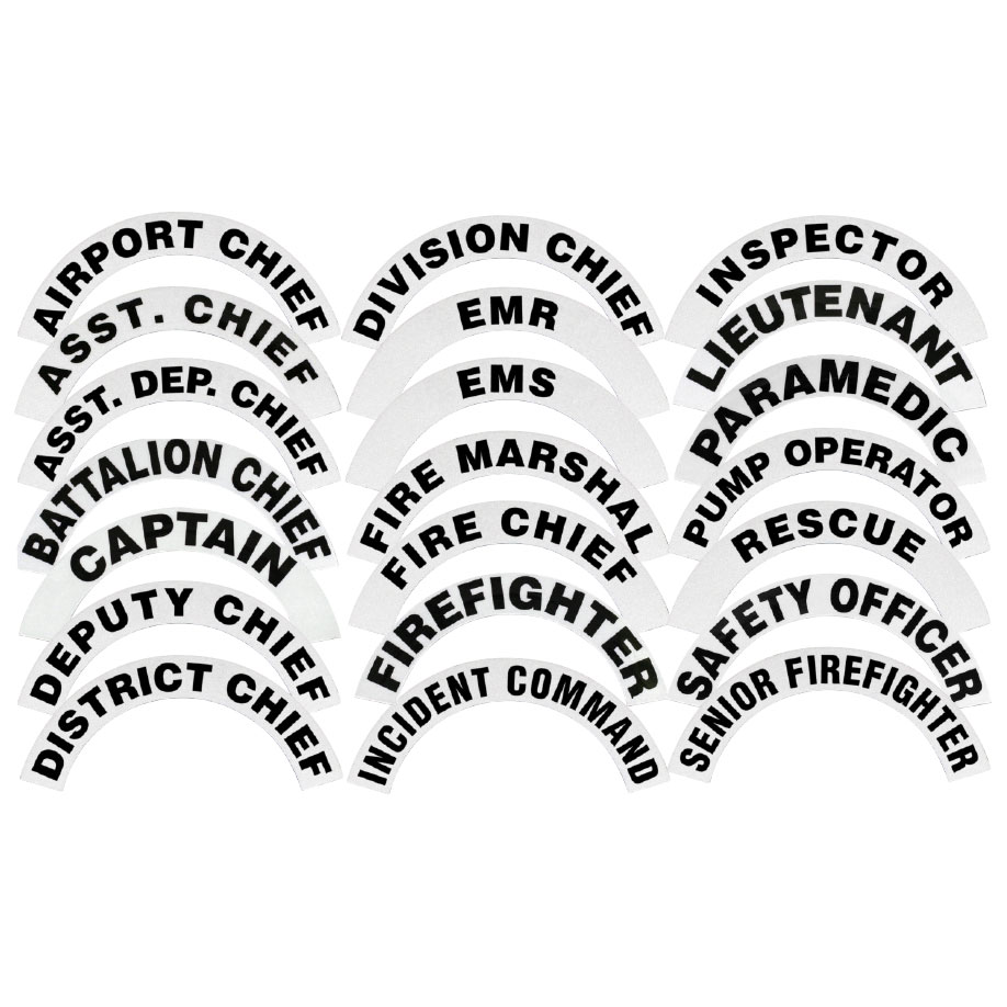 Crescent Shaped Helmet Decal - Stock | WFR Wholesale Fire & Rescue